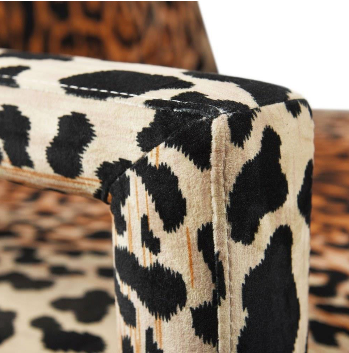 Mid Modern Luxe Velvety Leopard Print Parsons Lounge Chair Animal Print ...