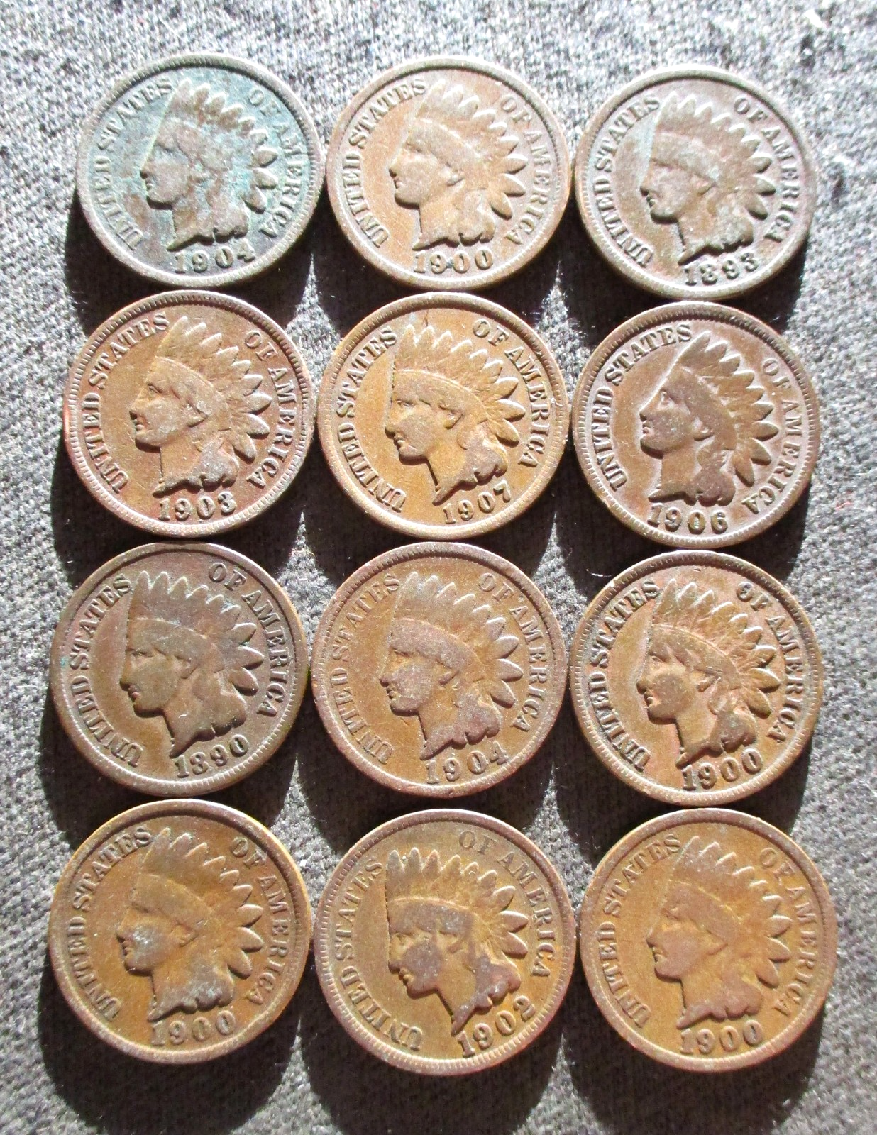 OLD COINS UNITED STATES OF AMERICA 1 CENT INDIAN HEAD PENNY 1890-1907 ...