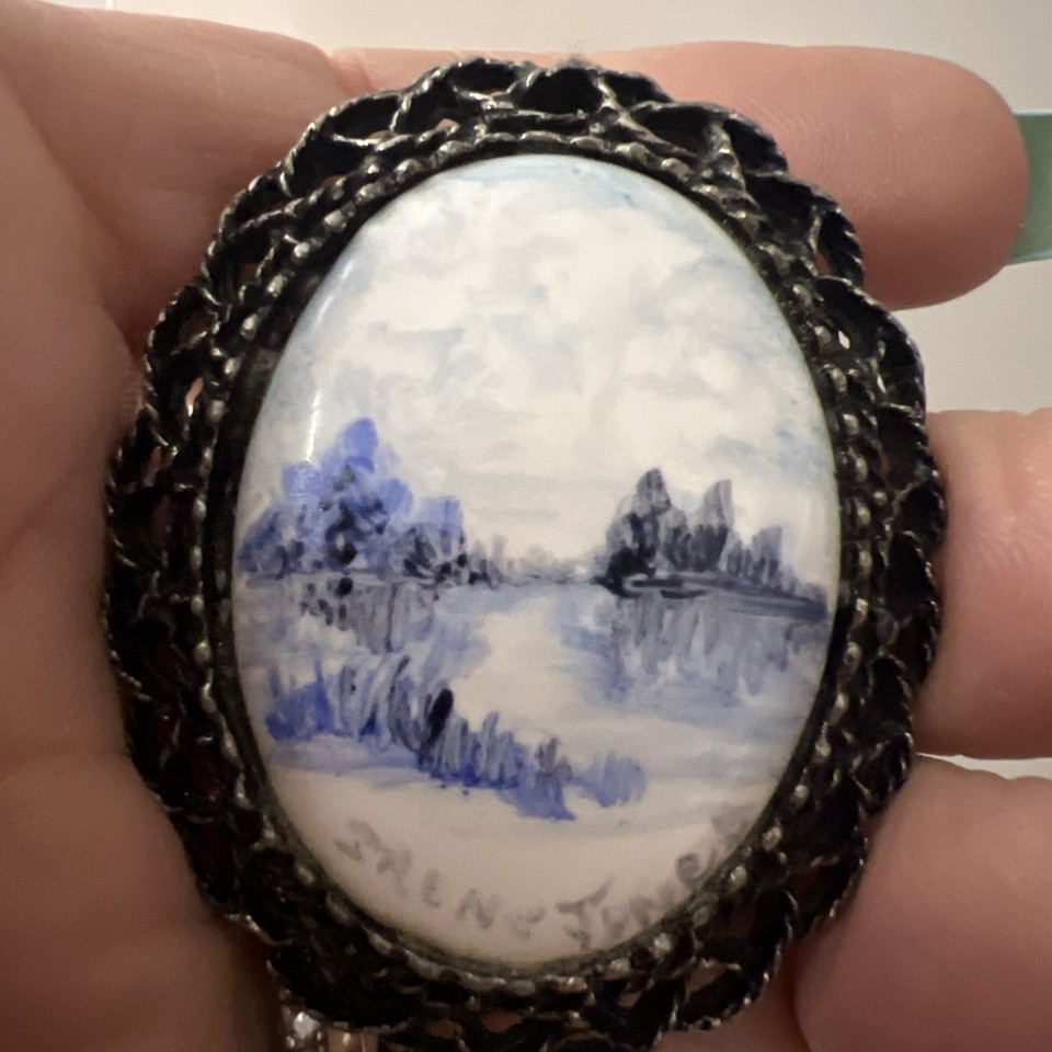 Antique Delft Brooch Signed By Artist | eBay