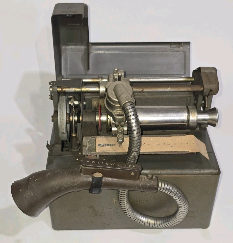 Vintage 1920s Edison Ediphone Dictation Machine No. 52361 And 9 Rolls ...