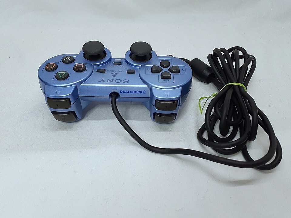 PS2 Aqua Blue Console Controller set Playstation2 NTSC-J Japan Tested ...