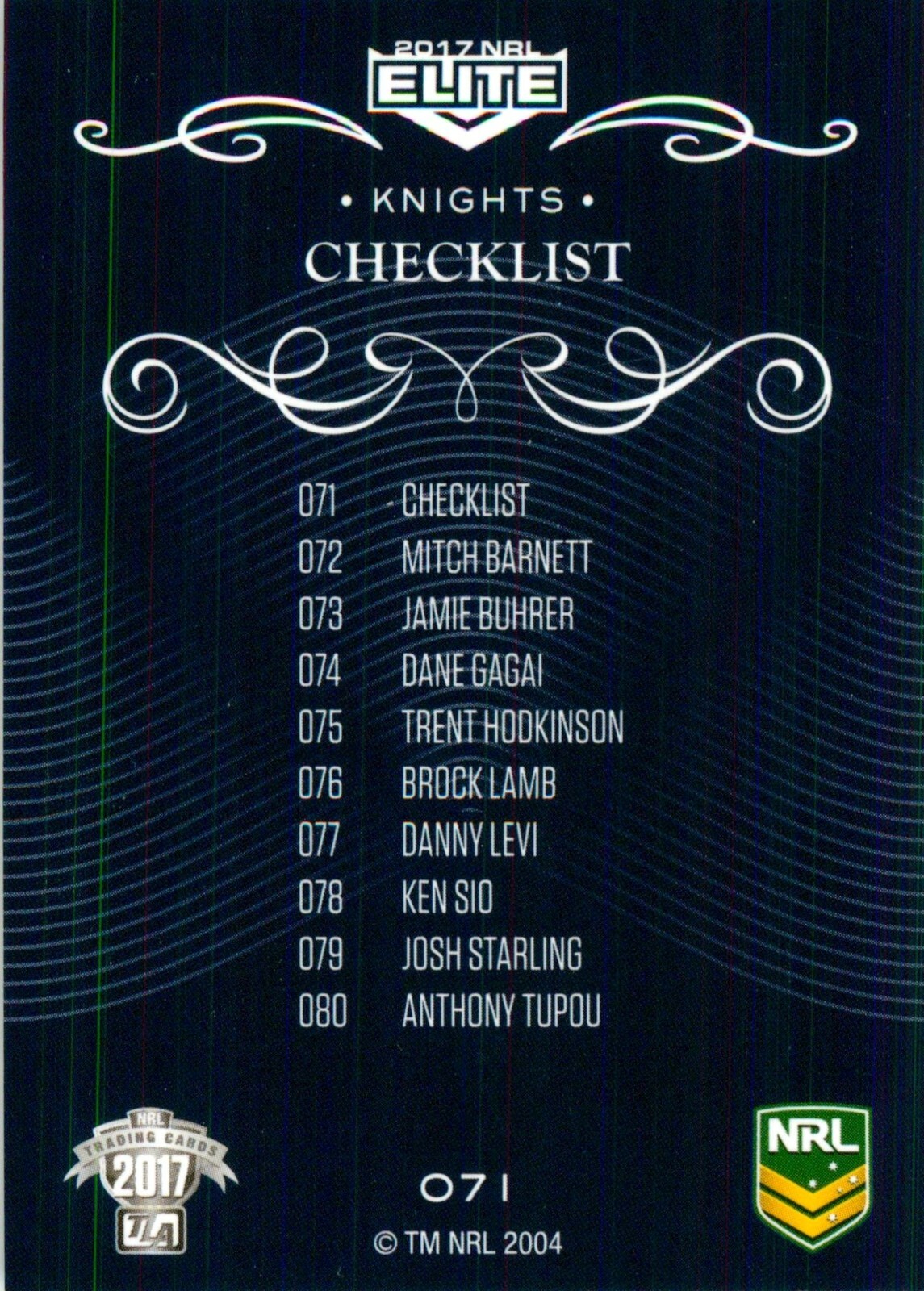 Signed 2017 NEWCASTLE KNIGHTS NRL Card NATHAN BROWN | eBay