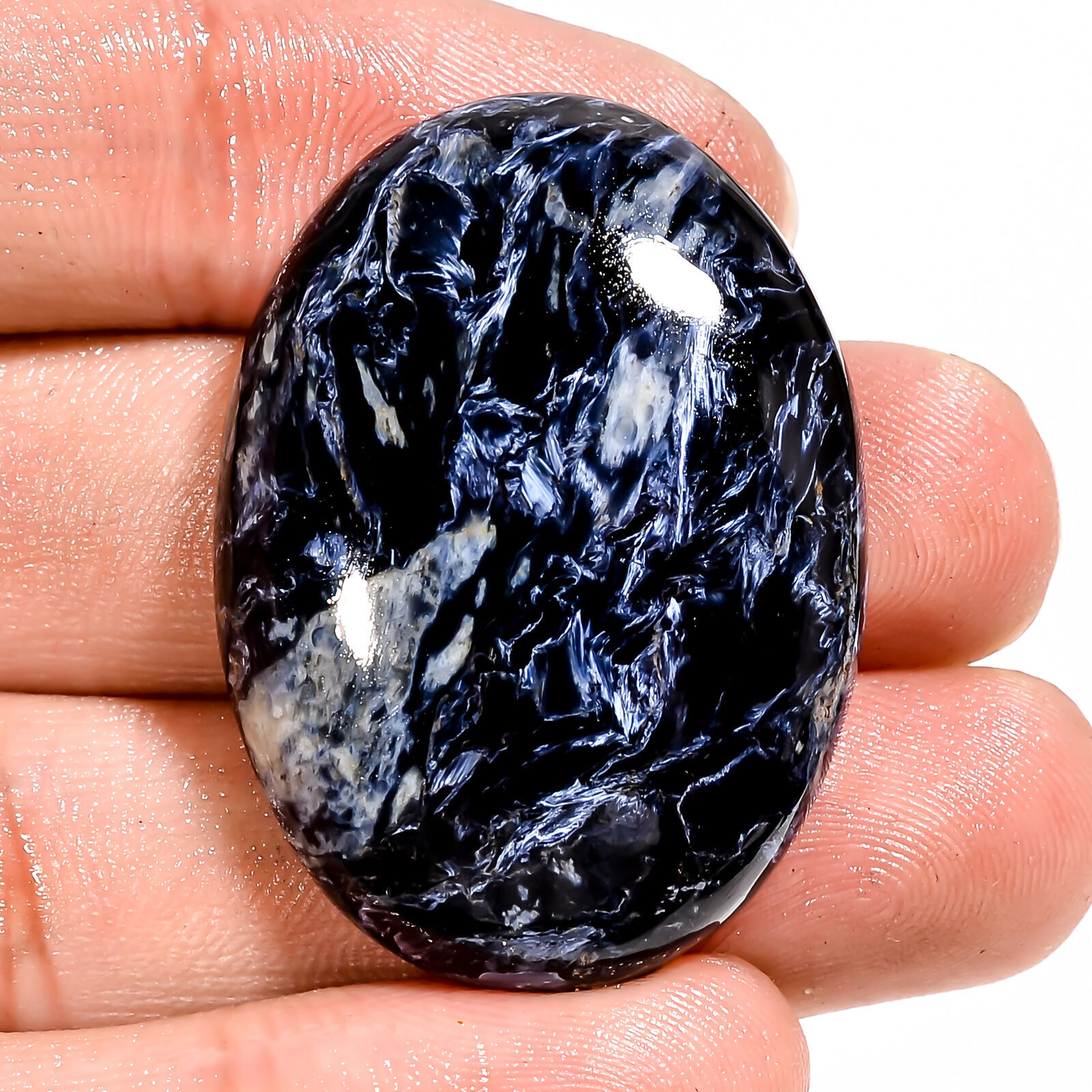 58.50Cts. 100% Natural Pietersite 36X26X8 MM Oval Cabochon Loose ...
