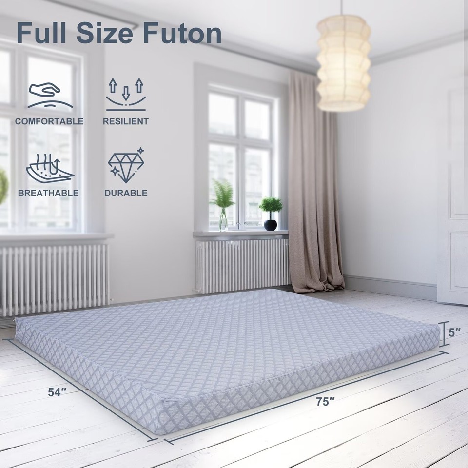 MOPHOTO 5" Full Size Futon Mattress Thick Futons Sofa Couch Bed ...