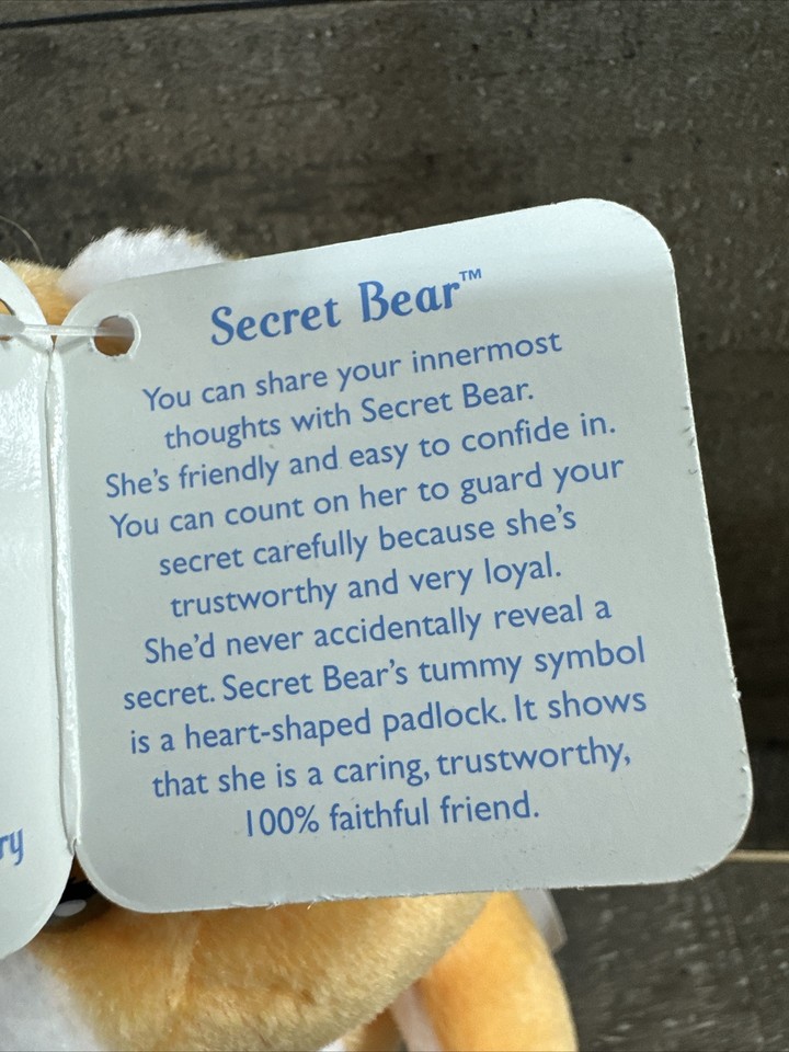Care Bears Secret Bear 20th Anniversary Heart Lock Carlton Cards MNWT ...