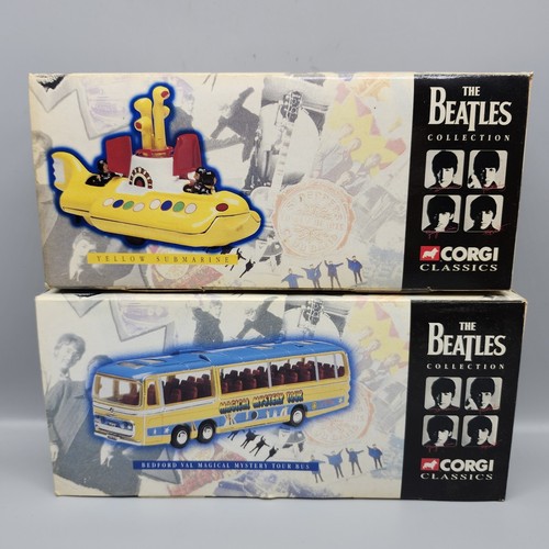 THE BEATLES CORGI YELLOW SUBMARINE & MAGICAL MYSTERY TOUR BUS DIE CAST ...