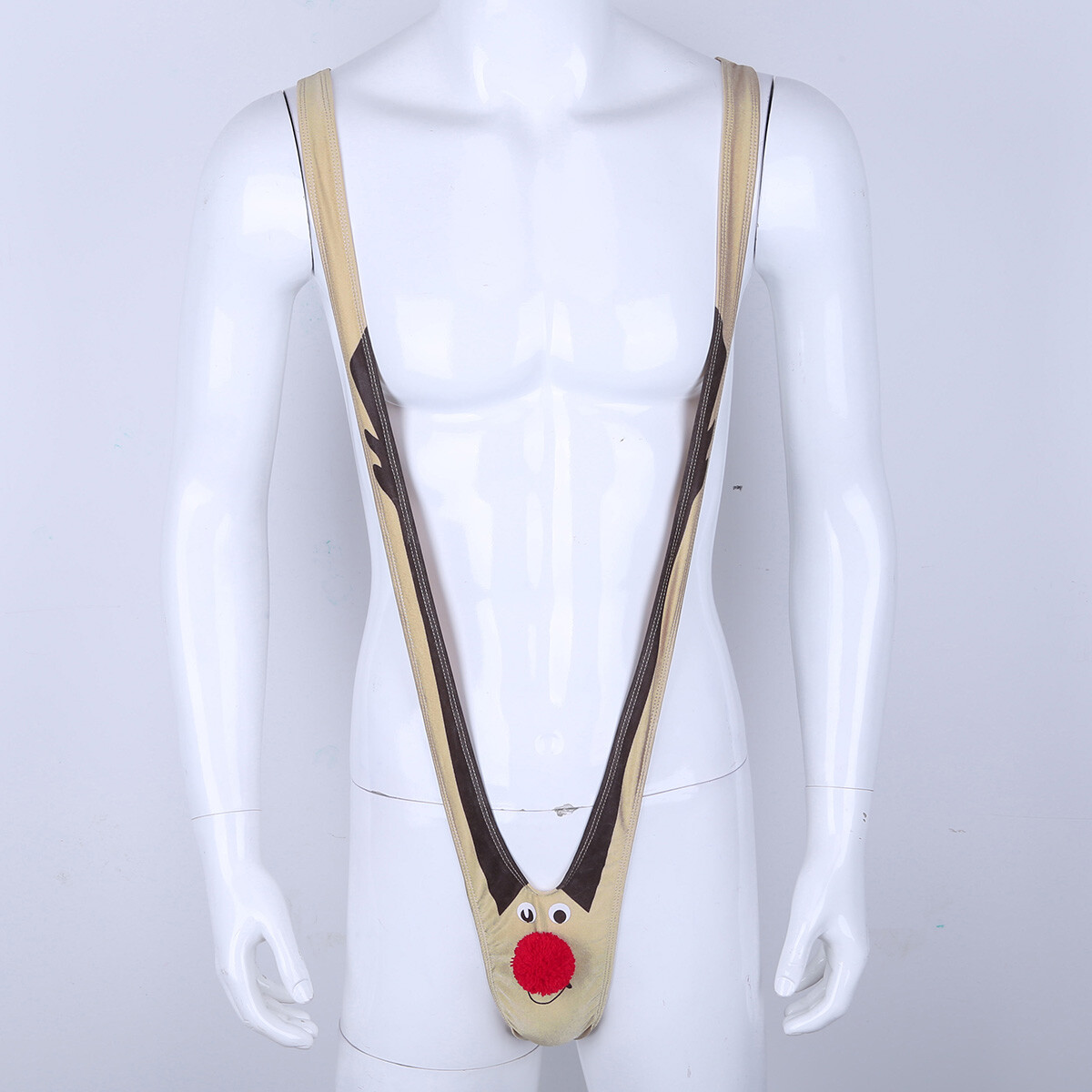 UK Men Mankini Thong Funny Jockstraps Velvet Christmas Costume Reindeer ...