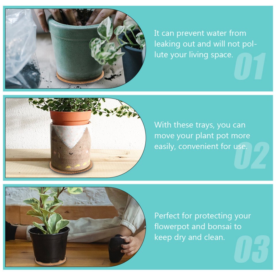 Flower Pot Mat Cork Pad Flowerpot Plant Coasters Pads for Plants | eBay
