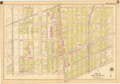 1907 BROOKLYN OLD MAP | FLATBUSH KENSINGTON OCEAN PARKWAY DITMAS CONEY ...