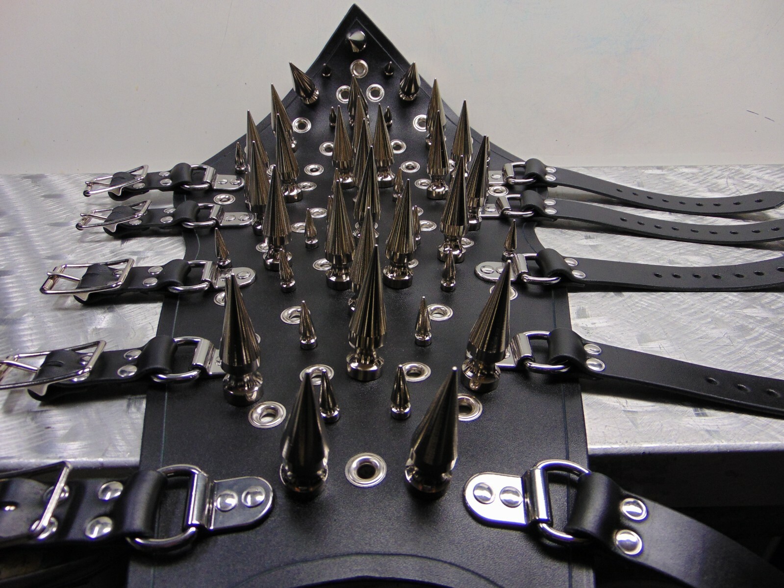 LEATHER SPIKED SHIN GUARDS.BLACK METAL...(MDLSG0088)..... GORGOROTH | eBay