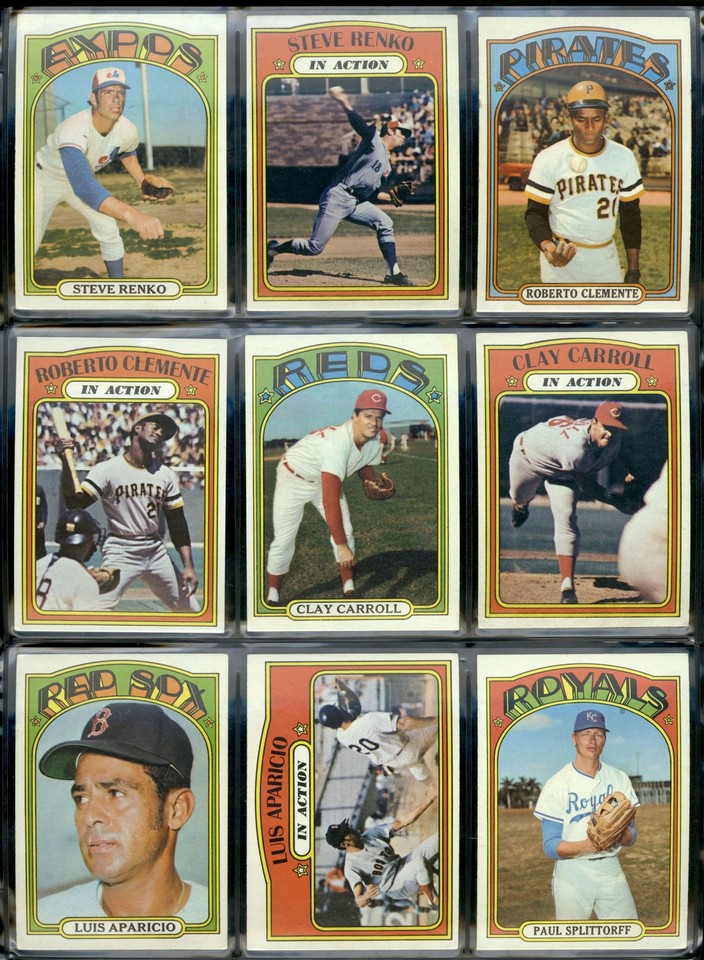 1972 Topps Baseball Complete Set 787 Aaron Mays Clemente Ryan Seaver ...