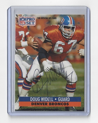 1991 BRONCOS Doug Widell signed card Pro Set #143 AUTO Autograped ...