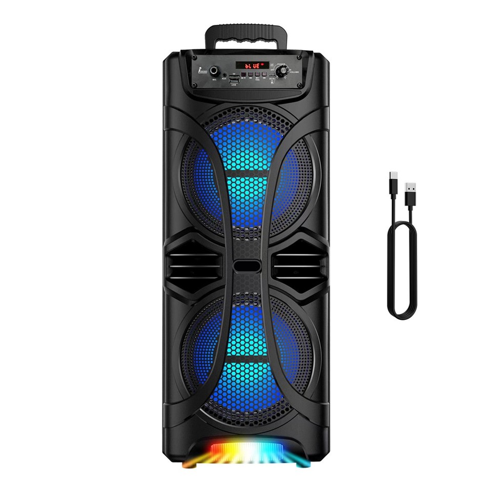 6800W Portable Bluetooth Speaker Dual Sub woofer Heavy Bass Sound ...