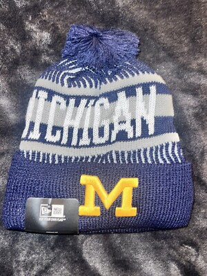 NWT Michigan Wolverines NCAA Sports Knit Beanie Fleece Lining OSFA ...