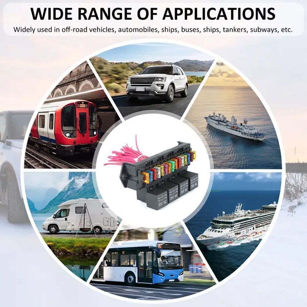 15-way 6.42" Car Tractor Fuse Box Master Control Copper Wire Fuse ...