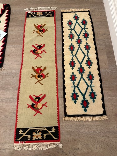 Lot of Hand Knotted Vintage Turkish Kilim Kilm Wool Area Rug | eBay