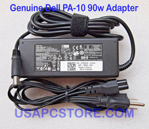 Dell 90w genuine inspiron latitude vostro ac adapter aa90pm111 mv2mm pa ...