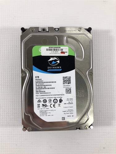 SEAGATE SKYHAWK 6TB SATA 6GBps 3.5" HARD DRIVE ST6000VX001 2BD186-300 ...