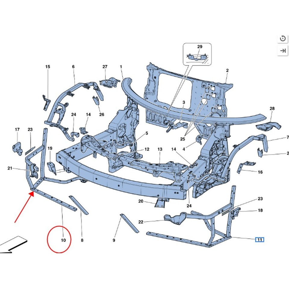 86107300 Front Right Frame Radiator Cage For Ferrari 488 GTB Spider | eBay