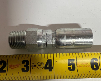 Kurt Hydraulic Crimp Coupling MPX-06-08 3/8" Male NPT x 1/2" Hose Barb ...