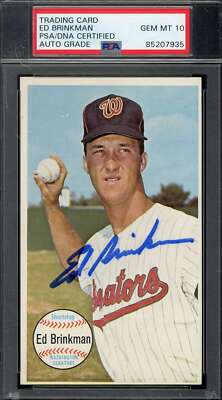 Ed Brinkman Gem Mint 10 PSA DNA Signed 1964 Topps Giants Autograph | eBay