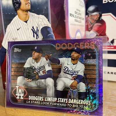 2024 Topps Series 2-Checklist Purple Foil #401 Freddie Freeman,Mookie ...
