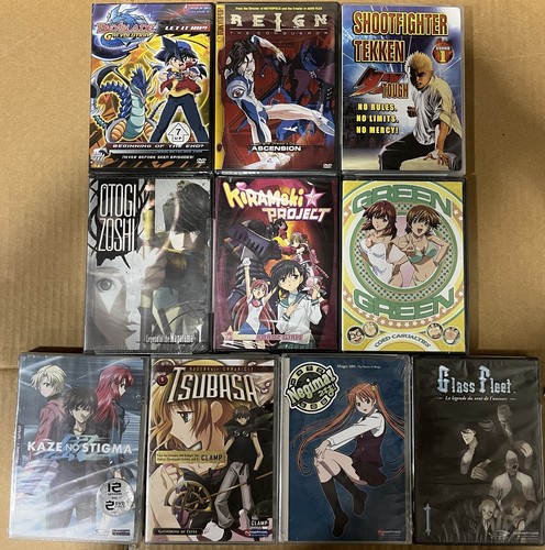 Lot of 10 Anime DVD New Vol 1 Reign Negima Tsubasa Kaze Tekken Green ...