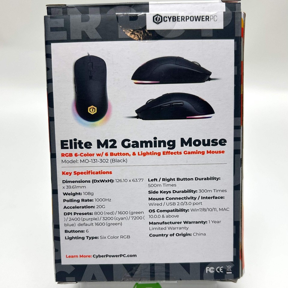 CyberPower PC Elite M2 Gaming Mouse MO-131-302 | eBay