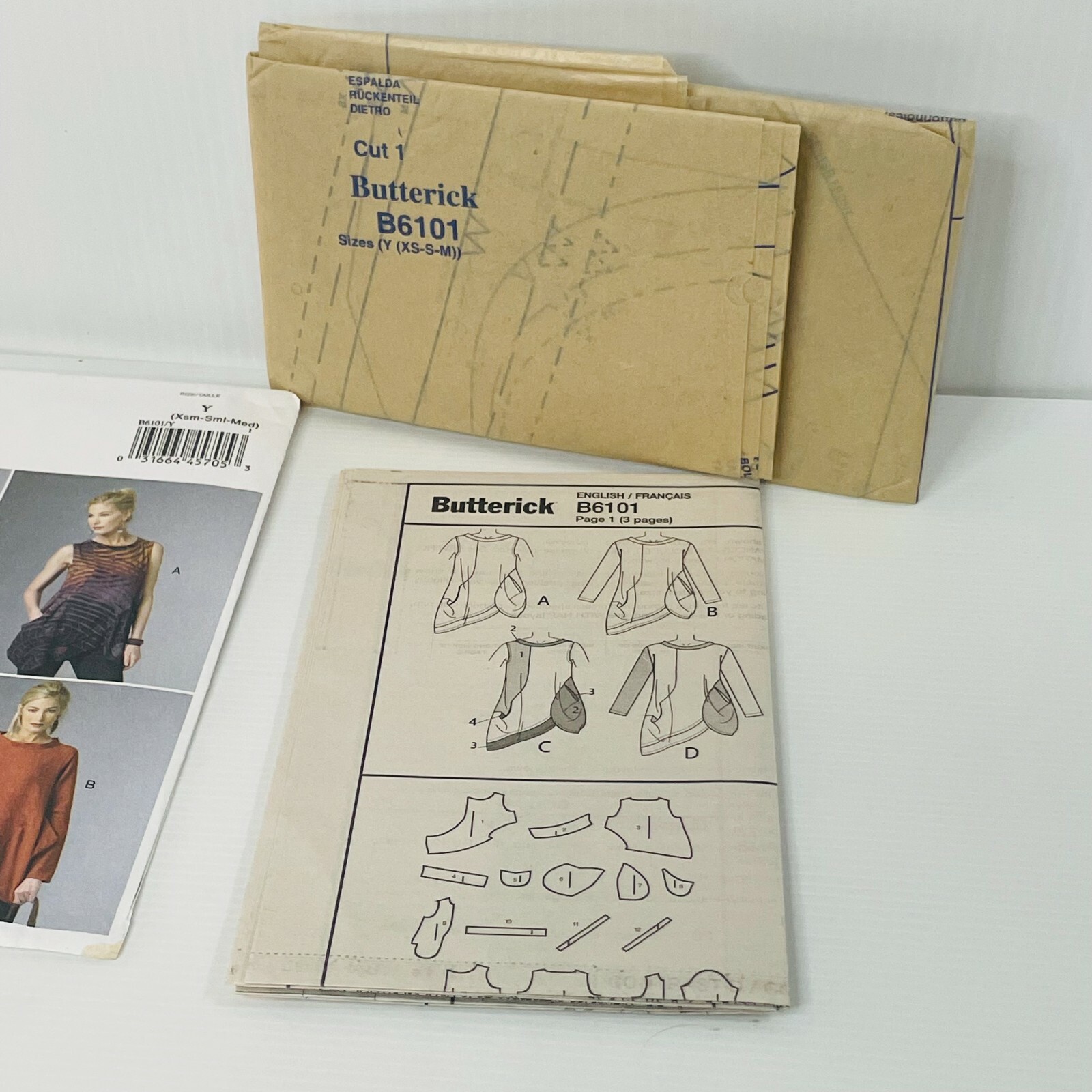 Butterick Sewing Pattern B6101 Katherine Tilton Womens Tunic Tops Sz XS ...