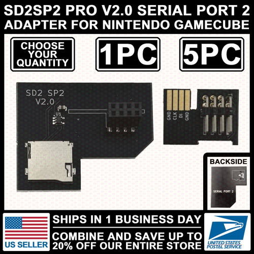 SD2SP2 Pro V2.0 Adapter for Nintendo Gamecube Serial Port 2 Cover Micro ...