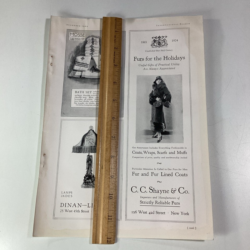 NYC Flapper Fashion Print Ad 1924 Original Rare Antique C.C. Shayne ...