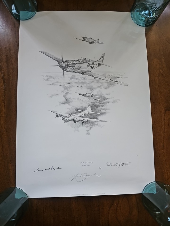 SIGNED The Mighty Eighth by Nicolas Trudgian Aviation Print Pencil 3 ...
