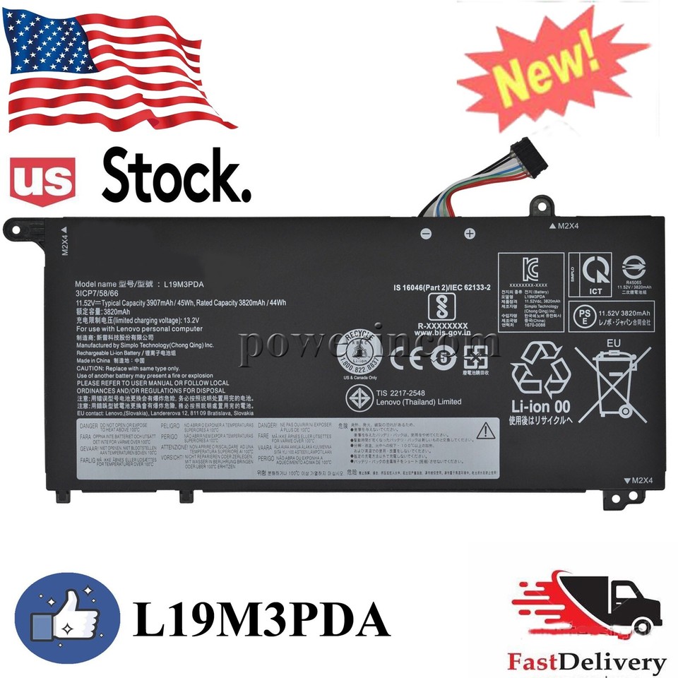 L19D3PDA Battery for Lenovo 15 G4 ABA IAP Series L19L3PDA L19D3PDA ...