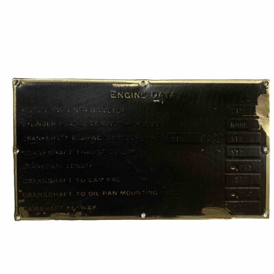 builders plate - railroadiana trains - EMD Engine Data - 4” x 7” | eBay