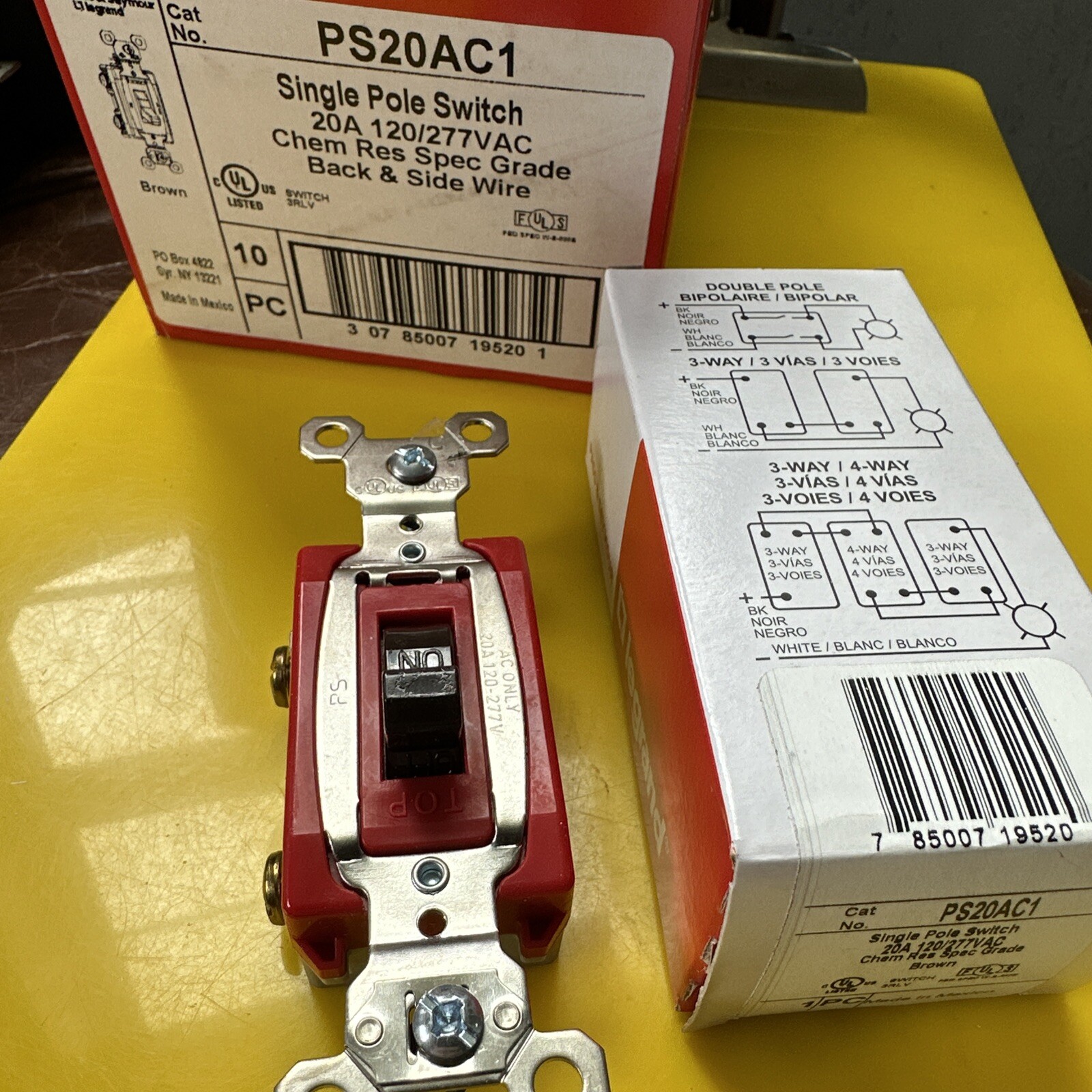 Pass & Seymour / Legrand PS20AC1 Single Pole Switch BROWN 120/277VAC ...