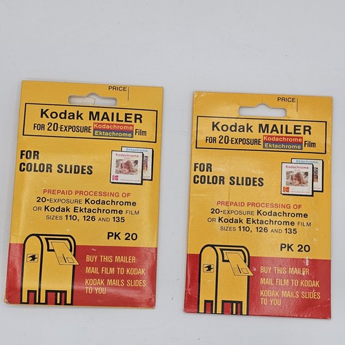 Vintage Kodak PK20 Film Mailer Lot (2) Kodachrome Slide Processing ...
