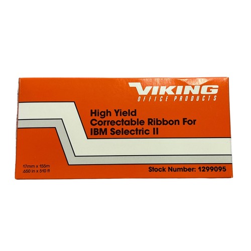 Vintage NWB Viking High Yield Black Correction Ribbon IBM Slectric II ...