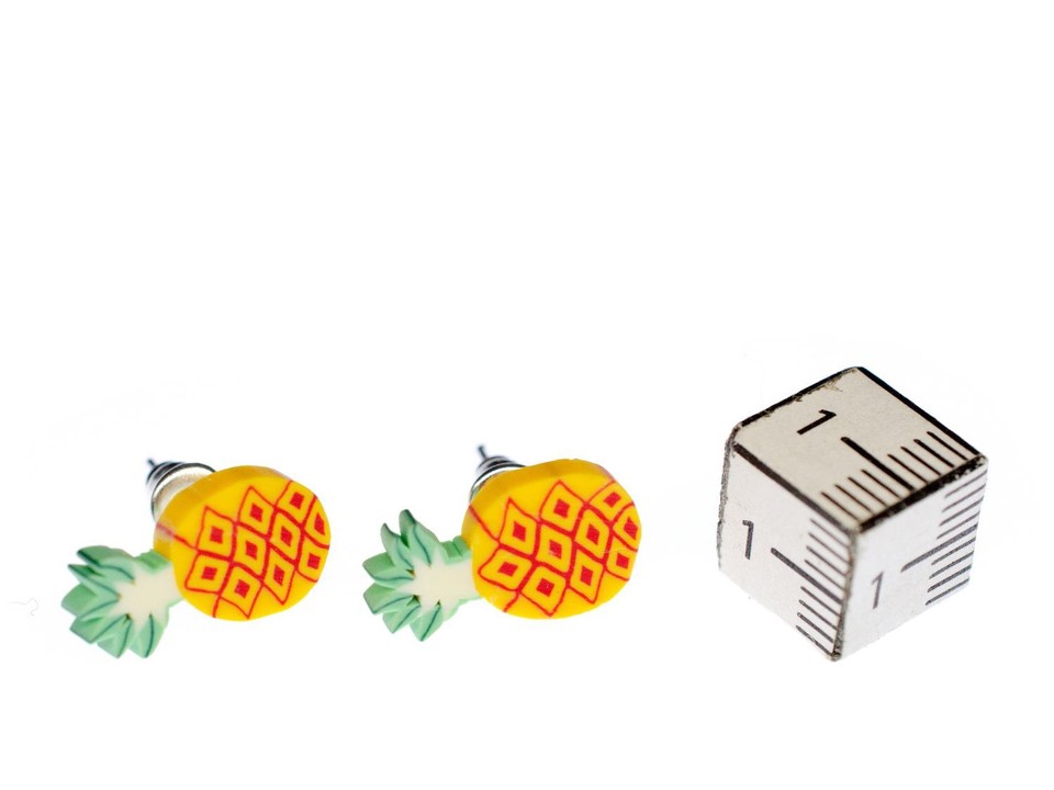 Pineapple Raster Studs Miniblings Plug Fruit Exotic Fruit Plastic | eBay