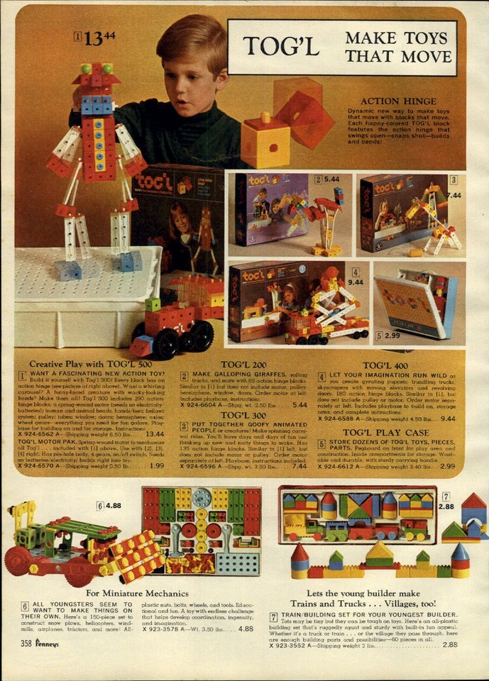 1969 PAPER AD COLOR Building Blocks Alphabet Tog'L 500 200 300 400 Toys ...