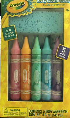 Crayola Bath Tub Crayons Kids Body Wash Paint Sponge Craft Activity 5 ...