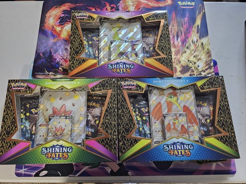 Shining Fates V Boxes- Shiny Boltund V, Eldegoss V, Cramorant V ...