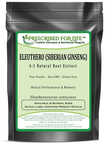 Eleuthero - 4:1 Root Extract Powder (Eleutherococcus senticosus), 12oz ...