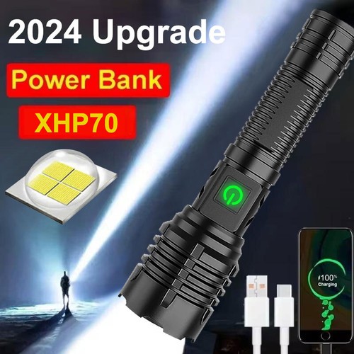 Powerful 35000000LM LED Flashlight Tactical P70 Torch USB Rechargeable ...
