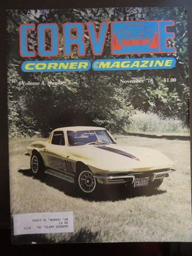 Corvette Corner Magazine November 1978 (O) | eBay