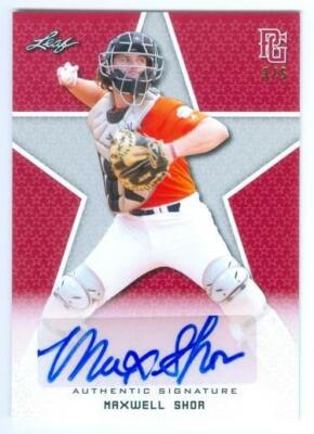 MAXWELL SHOR "RED AUTOGRAPH CARD /5" LEAF PERFECT GAME NATIONAL 2020 | eBay