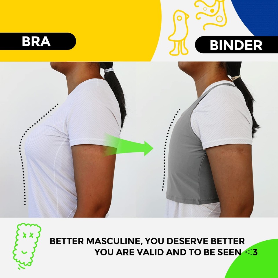 Wonababi Chest Binder for Transgender, Binder Trans with Zipper Half ...