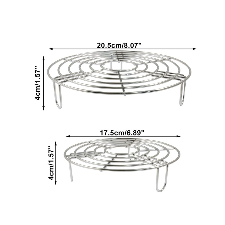 2-PCS Round Cooling Racks Stainless Steel Steamer Rack 8" and 6.89 ...
