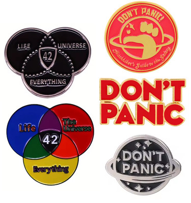 Hitchhikers Guide to the Galaxy HHGTTG enamel pin badges | eBay