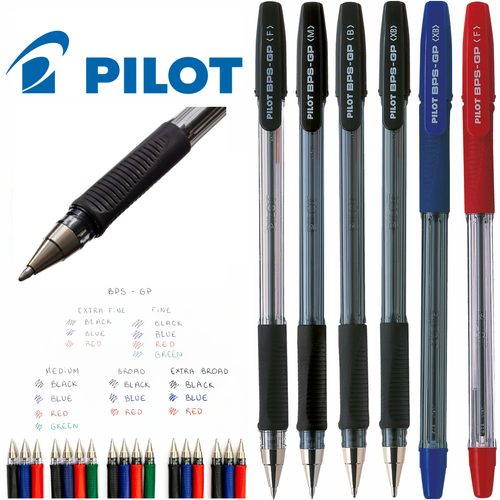 Pilot BPS-GP Grip Ballpoint Pen Broad / EB / Fine / Medium Black/Blue ...