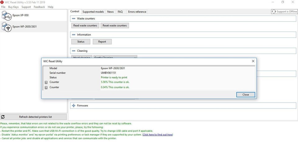 Canon & Epson WIC Reset Key & Utility waste ink pad counter Reset ...